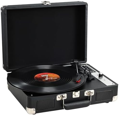 Amazon.com: Hododou Vinyl Record Player Portable Suitcase Turntable ...
