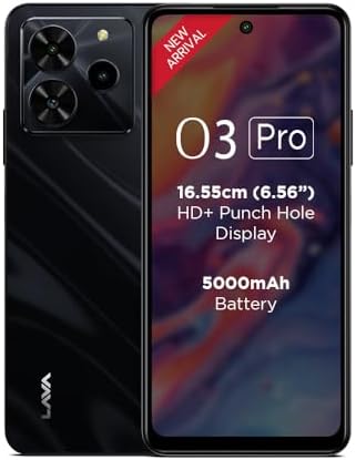 Lava O3 Pro (Glossy Black, 4 GB RAM, 128 GB Storage)| Bigger 6.56" HD+ ...