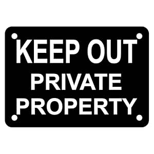 Keep Out Private Property Sign board, Background White Acrylic fixed ...