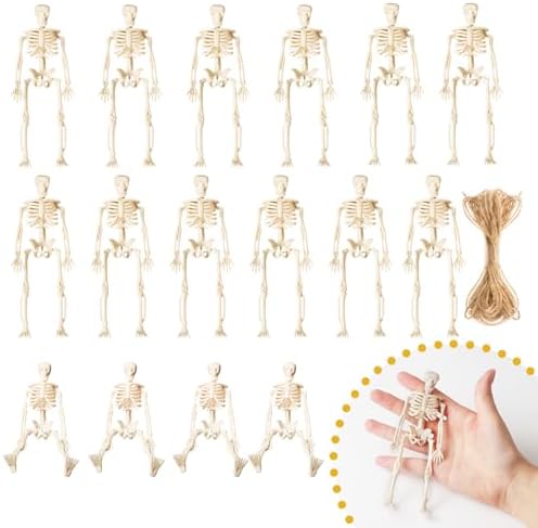 Amazon.com: MUXIUNT 16 Pcs Halloween Mini Skeleton Figurine Decoration ...