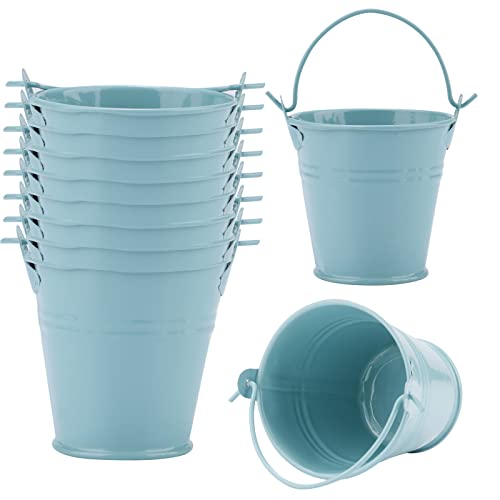 Small Metal Buckets – Pack of 10 – Mini Glazed Metal Buckets for Small ...