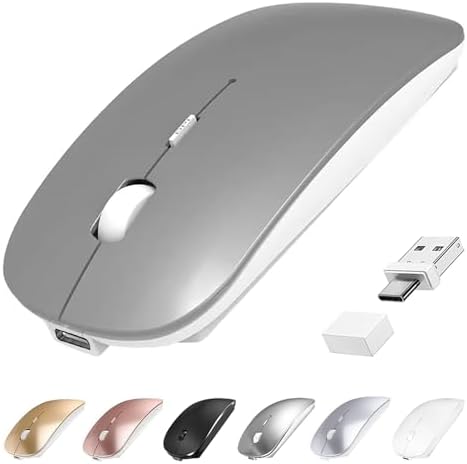 Amazon.com: Bluetooth Wireless Mouse Rechargeable USB C for MacBook Air ...