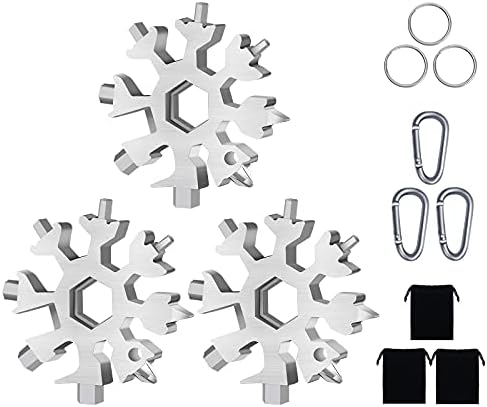 Snowflake Multi-Tool, 1 PCS 18-in-1 Snowflake Tool Stainless Steel with ...