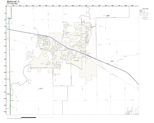 ZIP Code Wall Map of Mahomet, IL ZIP Code Map Laminated: Amazon.com ...