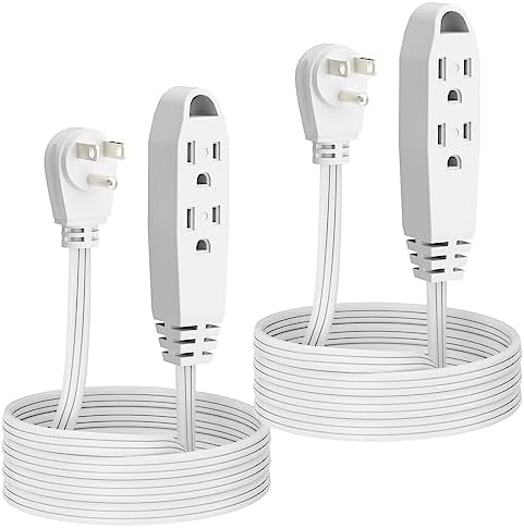 K KASONIC - 3 Feet 3 Outlet Extension Cord 2 Pack - Triple Wire ...
