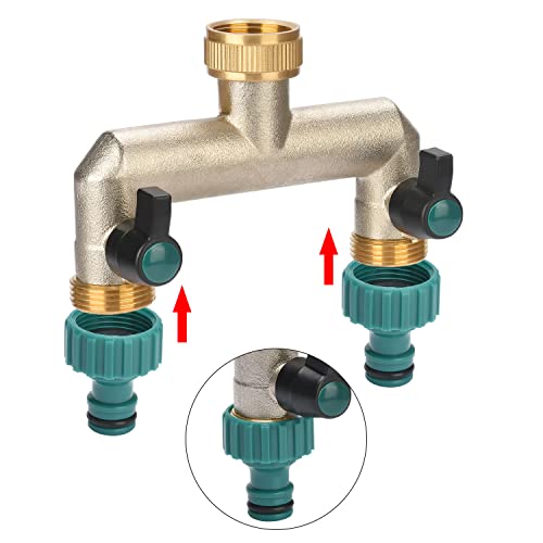 Drado 2 Way Outdoor Water Taps Distributor Brass Garden Tap Splitter,3/ ...