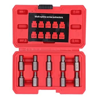 10Pcs Screw Extractor Set, Multi Spline Broken Screws Bolts Removal ...
