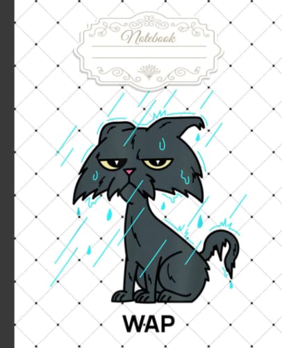 『WAP Wet Cat Sitting In The Rain Cute Funny Cat Notebook: Cute wide ...
