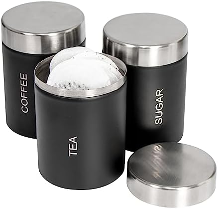 Blackmoor 65169 Stainless Steel Tea Coffee and Sugar Containers/Matt ...