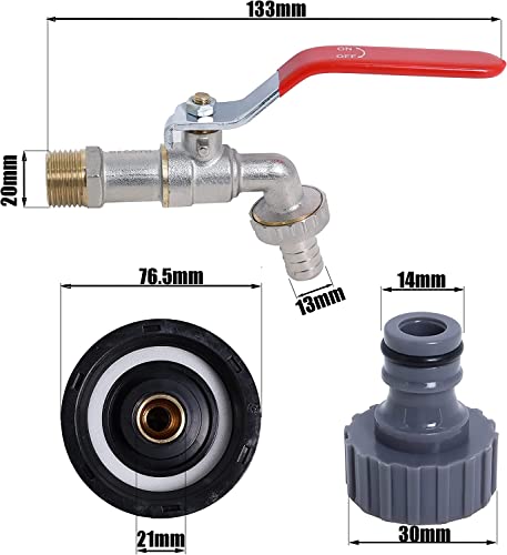IBC Tank Adapter IBC Tank Fittings S60X6 Thread Connector with 1/2 ...