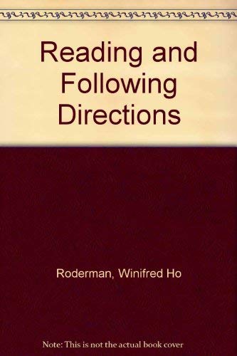 Reading and Following Directions: Roderman, Winifred Ho, Larsen, Robert ...