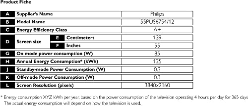 Philips Ambilight 55PUS6754/12 TV 55 inch LED Smart TV (4K UHD, HDR 10 ...