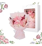Amazon.com: Preserved Flowers Bouquet, Valentines Rose Flowers with ...
