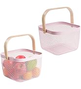 Amazon.com: SANHSEHOME Metal Mesh Steel Basket Garden Harvest Basket ...