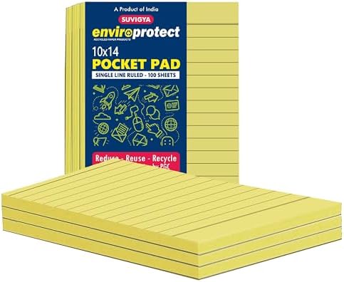 Suvigya Wide Ruled Writing Notepad, 10x14 cm, Small Size, Single Side ...