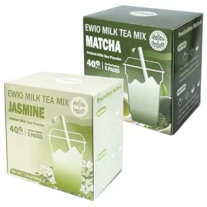 Amazon.com: Milk Tea Mix Matcha&Jasmine Flavor Instant Milk Tea Powder ...