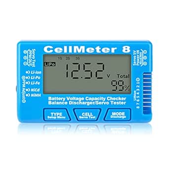 F FABOBJECTS® Digital Battery Checker 8 in 1 Li-ion Battery Tester Lipo ...