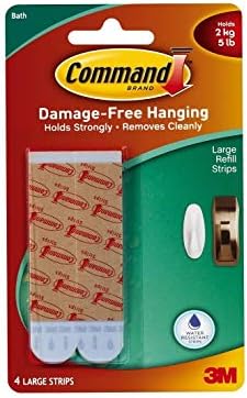 Amazon.com: Command Plastic Large Water-Resistant Refill Strips, 12 ...