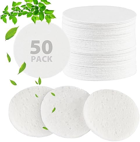 Amazon.com : 50-Count Compressed Facial Sponges, 100% Natural Cellulose ...
