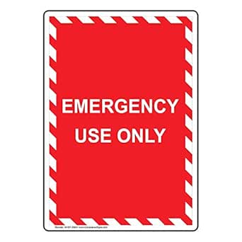 ComplianceSigns.com Vertical Emergency Use Only Label Decal, 5x3.5 in ...
