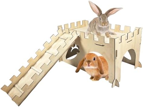 Amazon.com : Wooden Rabbit Castle Extra Large Wood Bunny Hideaway ...