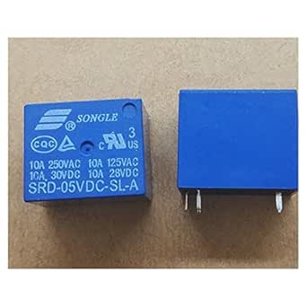 Amazon.co.jp: 10 Pcs DC 5V 4 Pin Mini Power Relays PCB Type SRD-05VDC ...