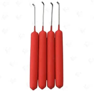 4-Piece Haoshi Lock Picks Set with Red Handle, Professional Locksmith ...