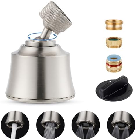 Faucet Sprayer Attachment with 2 Ball Joint, 4 Spray Models Big Angle ...
