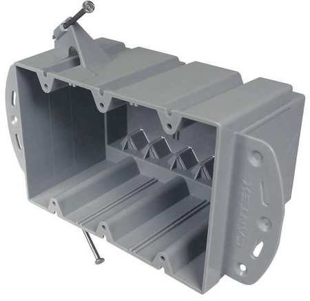 Cantex EZ55QNB Switch/Outlet Box with Bracket, Depth: 2-5/8", 4-Gang ...