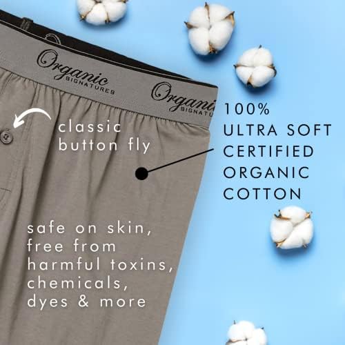 Organic Signatures Men's Boxers 100% Organic Cotton, Soft Boxers for ...