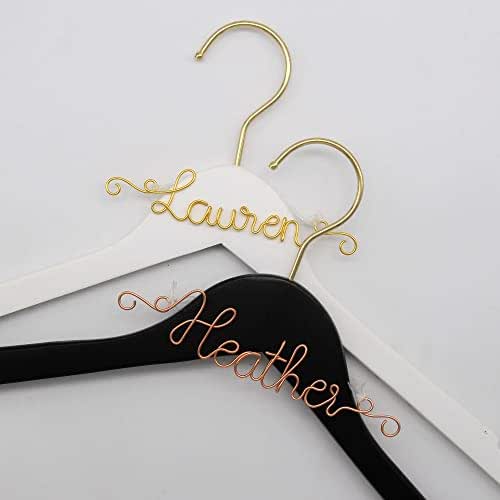 Amazon.com: Personalized Wedding Hanger Tags Wire Name Tags Bride ...