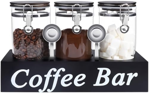Amazon.com: ZOMUIA Glass Coffee Containers Airtight Coffee Bean Storage ...