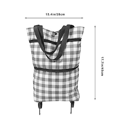 Cabilock Grocery Cart Bag with Wheels Reusable Portable Collapsible ...