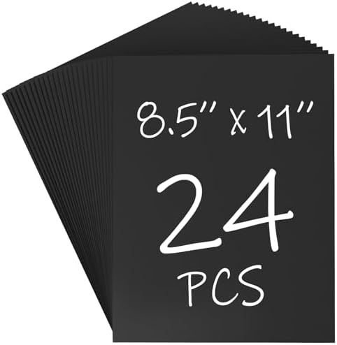 Amazon.com : CreGear 24 Sheets Black Cardstock 8.5 x 11, Black ...