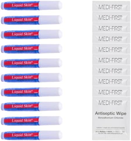 Amazon.com: Liquid Skin & Antiseptic Wipes Kit with Liquid Bandage Skin ...