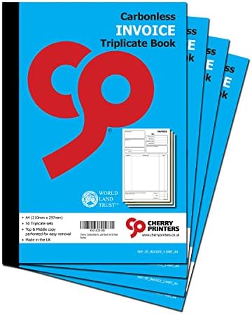 Cherry Carbonless Invoice Triplicate Book A4 | 50 Sets | 3-Part NCR ...