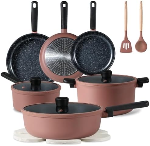 Amazon.com: CAROTE Nonstick Pots and Pans,Cookware Set 16pcs Kitchen ...