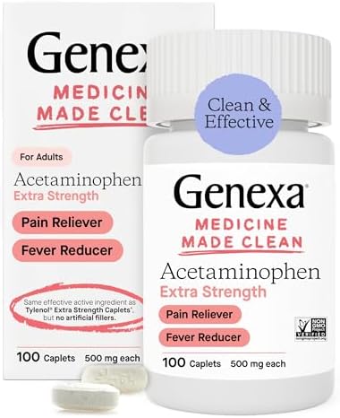 Amazon.com: Genexa Acetaminophen 500mg Extra Strength Pain Reliever ...