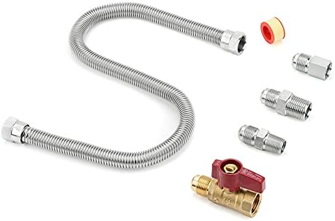 Stanbroil One Stop Gas Appliance Hook Up Kit - Brass Gas Ball Valve and ...