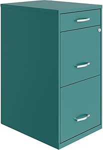 Amazon.com: Pemberly Row 3 Drawers 27.32" Vertical Turquoise Metal ...
