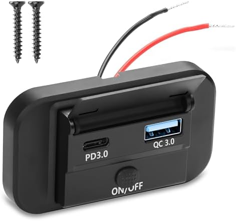 Amazon.com: CERRXIAN 12V/24V RV USB Outlet Panel Wall Mount, PD3.0 30W ...