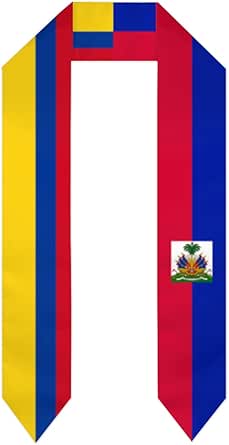 Amazon.com: Colombia Colombian Haiti Haitian Flag Graduation Stole ...