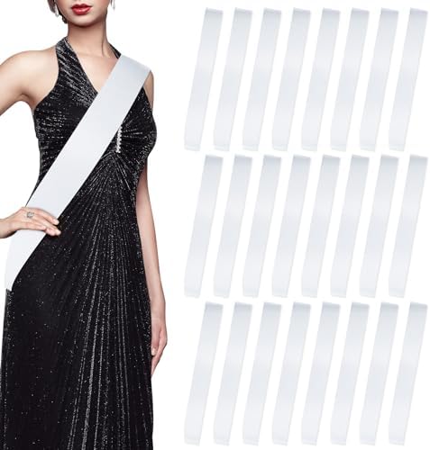 Amazon.com: 10 Pack Beauty Pageant Sashes - Blank Satin Sashes in White ...