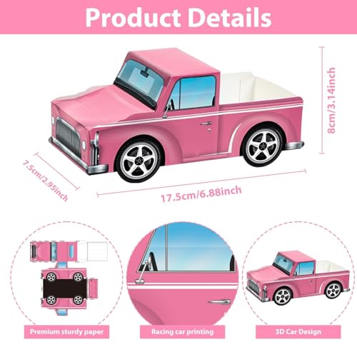 Snapklik.com : 12 Pcs Classic Car Party Food Boxes Pink Car Birthday ...
