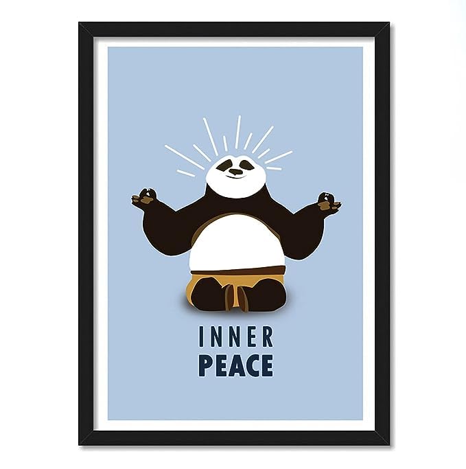 S.K Inner Peace Panda Motivational Inspirational Quotes Framed Poster ...