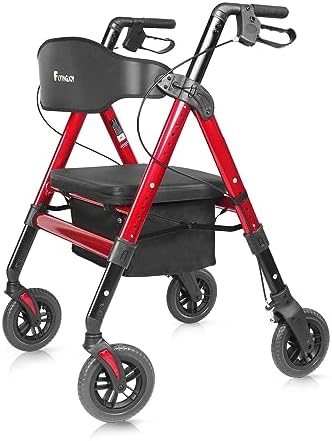 Amazon.com: FlyingJoy Heavy Duty Rollator Walker for 450 lbs Large ...