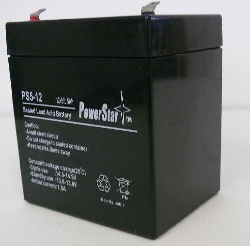 PowerStar Sealed 12 Volt 5 Ah F2 Alarm Battery 12v5ah, 12 V 5 Amp Hour ...