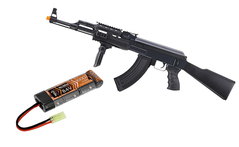 Amazon.com: Lancer Tactical Extra 400 FPS Airsoft AK47 RIS - Nimh ...