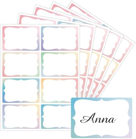 Amazon.com : easykart labels 300Pcs Colorful Name Tags Labels Stickers ...