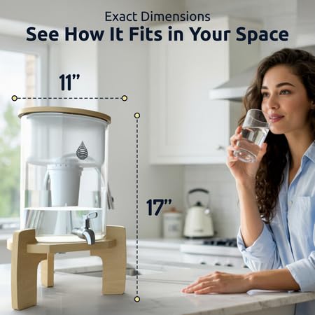 pH Recharge Glass Alkaline Water Filter Dispenser - Countertop Water ...